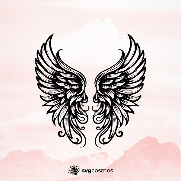 2 Open Wavy Wings Transparent Png Svg Vector
