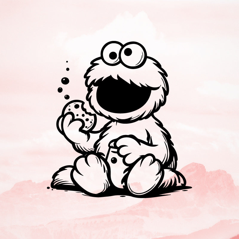 Cookie Monster Cut Out Hallmark Sesame Street Mother's Day Card