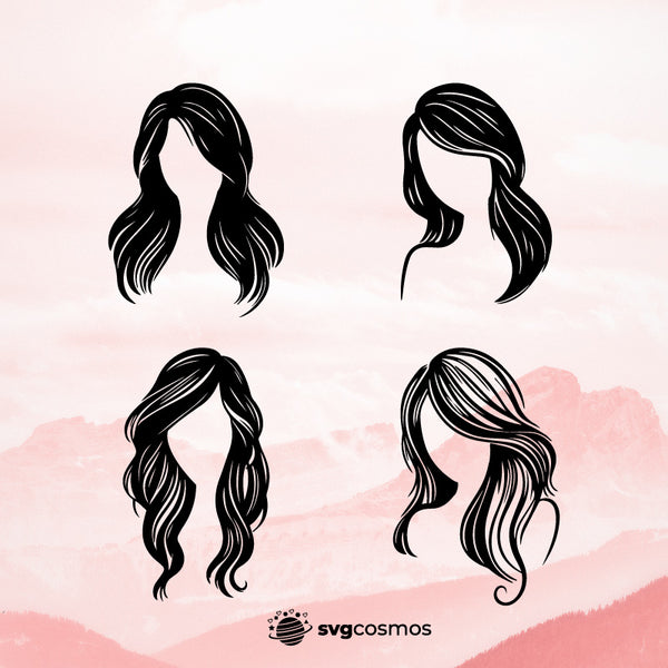 Female Hair Wig vector svg cricut – svgcosmos