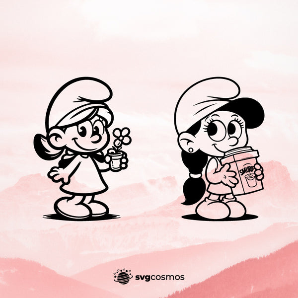 Smurfette svg vector cricut v2 – svgcosmos