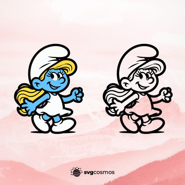 Smurfette svg vector cricut v3 – svgcosmos