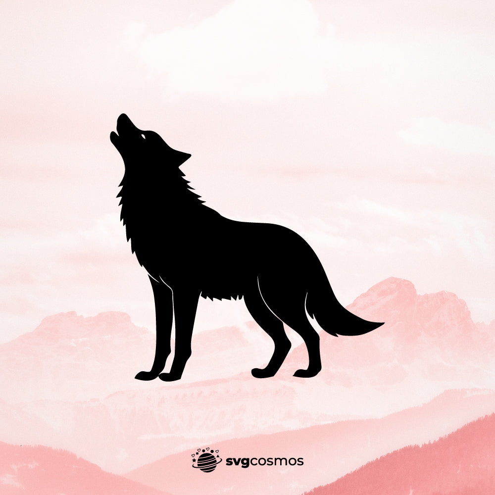Howling Wolf Silhouette Clip Art