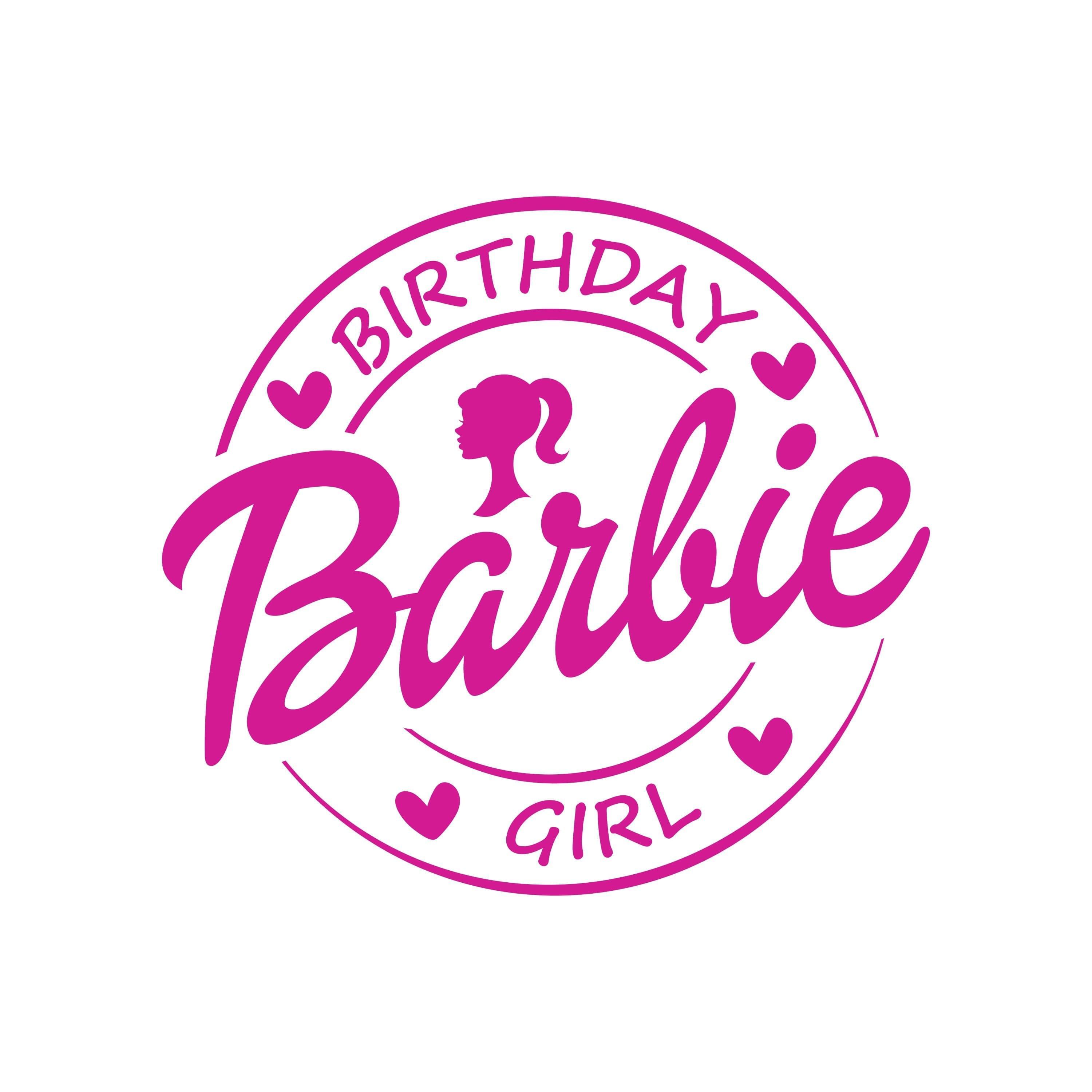 Barbie Birthday Clip Art Cute Pink Girl Birthday Cartoon Clipart,