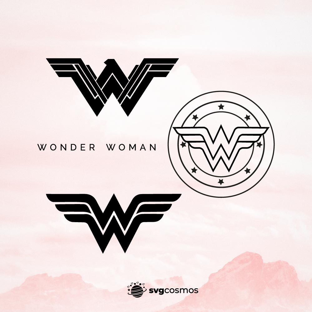 Wonder Woman Symbol Black And White Wonder Woman Logo PNG Vector (AI,